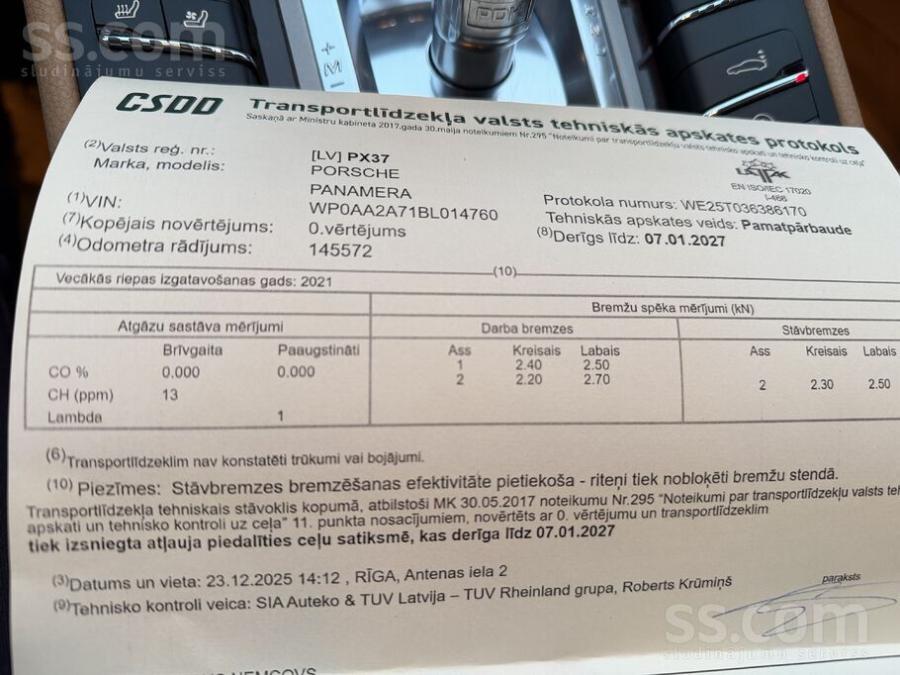 Blue Porsche Panamera 2011 in Riga, with an engine capacity of 3.60 L and mileage of 146 thousand km for 18900 €, photo 19 on AUTOMOTO.COM.LV