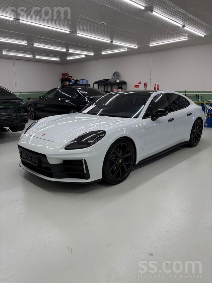 White Porsche Panamera 2025 in Riga, with an engine capacity of 3.00 L and mileage of 8 thousand km for 88500 €, photo 1 on AUTOMOTO.COM.LV