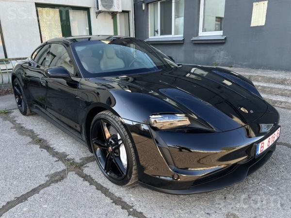 Black Porsche Taycan 2020 in Riga, with an engine capacity of 0.00 L and mileage of 61 thousand km for 49900 €, photo 1 on AUTOMOTO.COM.LV