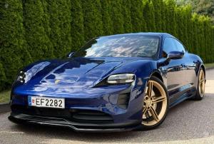Blue Porsche Taycan 2020 in Kaunas, with an engine capacity of 0.00 L and mileage of 81 thousand km for 52999 €, photo  on AUTOMOTO.COM.LV