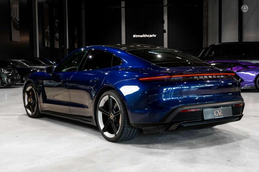 Blue Porsche Taycan 2021 in Riga, with an engine capacity of 0.00 L and mileage of 90 thousand km for 79900 €, photo 7 on AUTOMOTO.COM.LV