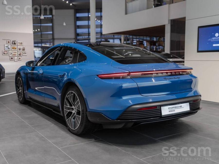 Blue Porsche Taycan 2021 in Riga, with an engine capacity of 0.00 L and mileage of 55 thousand km for 69900 €, photo 8 on AUTOMOTO.COM.LV