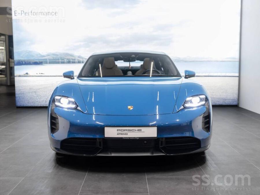 Blue Porsche Taycan 2021 in Riga, with an engine capacity of 0.00 L and mileage of 55 thousand km for 69900 €, photo 9 on AUTOMOTO.COM.LV