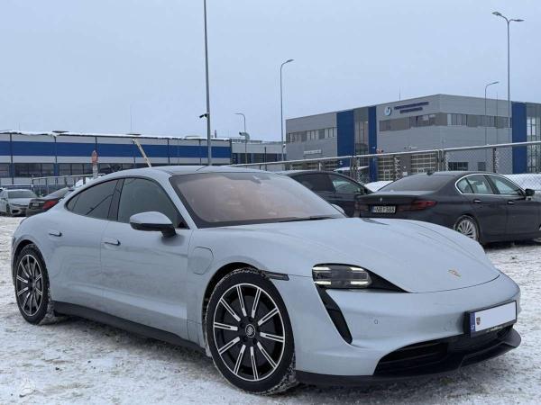 Grey Porsche Taycan 2021 in Vilnius, with an engine capacity of 0.00 L and mileage of 54 thousand km for 45000 €, photo 1 on AUTOMOTO.COM.LV
