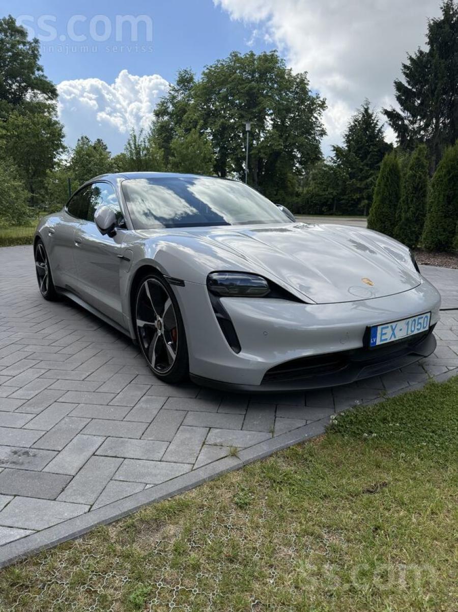 Pelēks Porsche Taycan 2021 Rīga, ar dzinēja tilpumu 0.00 L un nobraukumu 122 tūkst. km par 61000 €, foto 1 vietnē AUTOMOTO.COM.LV