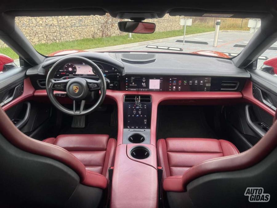 Red Porsche Taycan 2021 in Kaunas, with an engine capacity of 0.00 L and mileage of 56 thousand km for 58800 €, photo 13 on AUTOMOTO.COM.LV