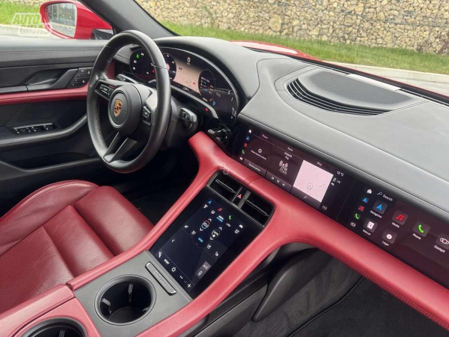 Red Porsche Taycan 2021 in Kaunas, with an engine capacity of 0.00 L and mileage of 56 thousand km for 58800 €, photo 23 on AUTOMOTO.COM.LV