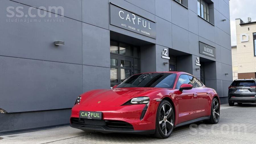 Sarkans Porsche Taycan 2022 Rīga, ar dzinēja tilpumu 0.00 L un nobraukumu 92 tūkst. km par 59000 €, foto 1 vietnē AUTOMOTO.COM.LV
