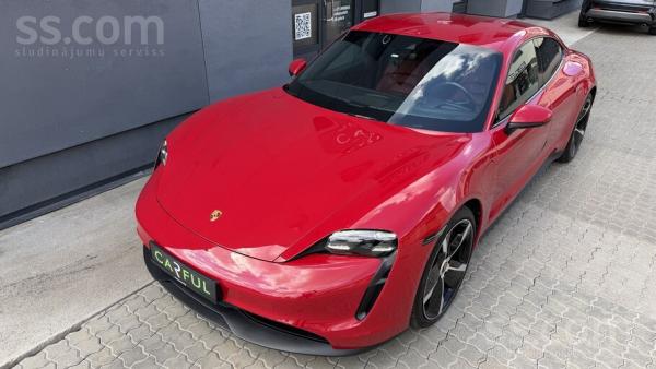 Red Porsche Taycan 2022 in Riga, with an engine capacity of 0.00 L and mileage of 92 thousand km for 59000 €, photo 4 on AUTOMOTO.COM.LV