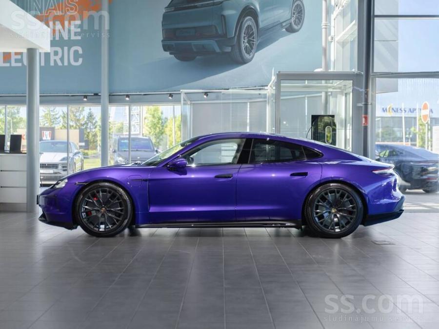 Violet Porsche Taycan 2025 in Riga, with an engine capacity of 0.00 L and mileage of 300 thousand km for 138900 €, photo 3 on AUTOMOTO.COM.LV