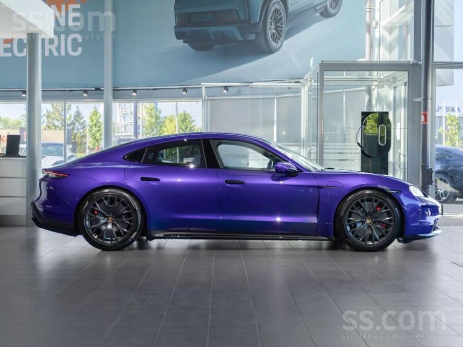 Violet Porsche Taycan 2025 in Riga, with an engine capacity of 0.00 L and mileage of 300 thousand km for 138900 €, photo 8 on AUTOMOTO.COM.LV