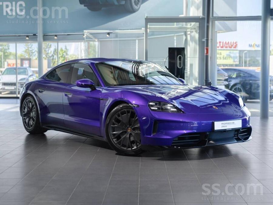 Violet Porsche Taycan 2025 in Riga, with an engine capacity of 0.00 L and mileage of 300 thousand km for 138900 €, photo 10 on AUTOMOTO.COM.LV