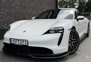 White Porsche Taycan 2020 in Kaunas, with an engine capacity of 0.00 L and mileage of 54 thousand km for 50000 €, photo  on AUTOMOTO.COM.LV
