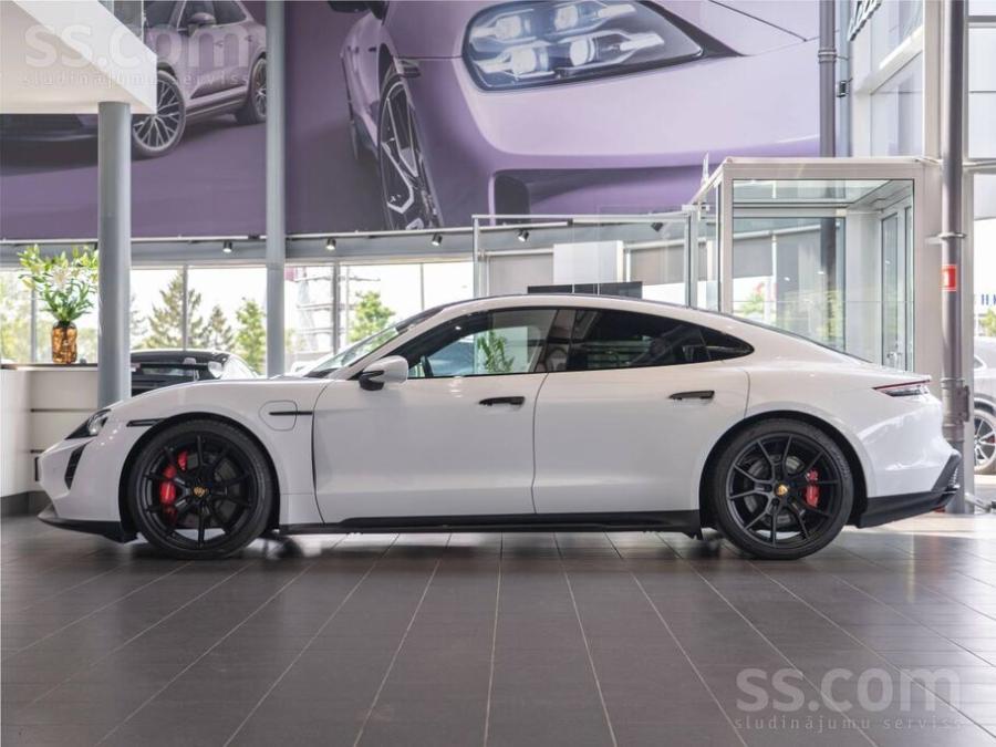 White Porsche Taycan 2024 in Riga, with an engine capacity of 0.00 L and mileage of 30 thousand km for 105900 €, photo 3 on AUTOMOTO.COM.LV