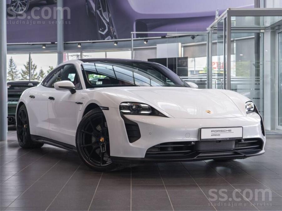 White Porsche Taycan 2024 in Riga, with an engine capacity of 0.00 L and mileage of 30 thousand km for 105900 €, photo 11 on AUTOMOTO.COM.LV