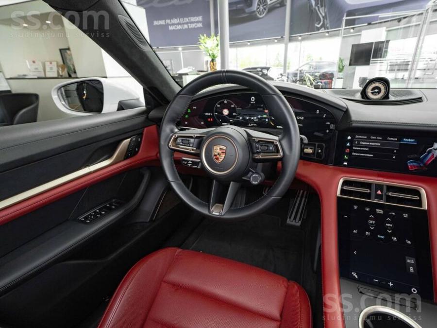 White Porsche Taycan 2024 in Riga, with an engine capacity of 0.00 L and mileage of 30 thousand km for 105900 €, photo 20 on AUTOMOTO.COM.LV