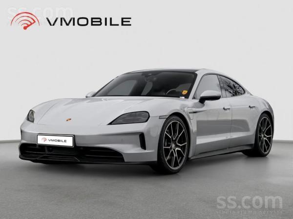White Porsche Taycan 2024 in Riga, with an engine capacity of 0.00 L and mileage of 21 thousand km for 93380 €, photo 1 on AUTOMOTO.COM.LV