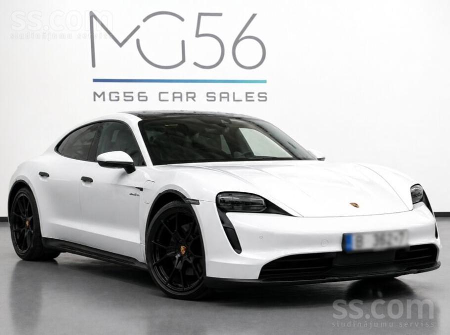 White Porsche Taycan 2021 in Riga, with an engine capacity of 0.00 L and mileage of 42 thousand km for 59900 €, photo 3 on AUTOMOTO.COM.LV