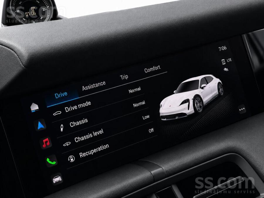 White Porsche Taycan 2021 in Riga, with an engine capacity of 0.00 L and mileage of 42 thousand km for 59900 €, photo 19 on AUTOMOTO.COM.LV