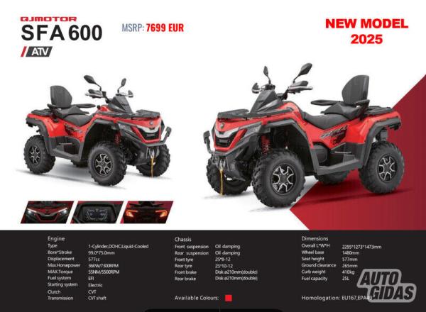 Ку Джей SFA 600 2025 в Клайпеда, объемом двигателя 0.60 л и пробегом 0 тыс. км за 7799 €, фото 1 на AUTOMOTO.COM.LV