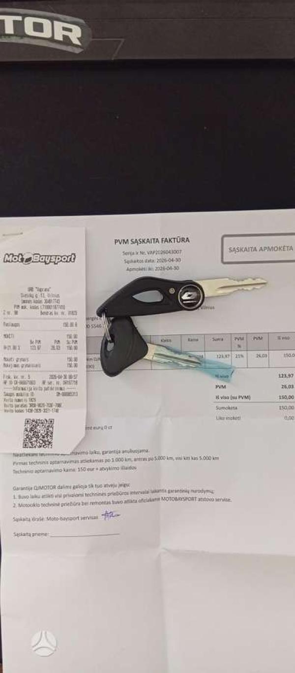 Balts QJ Motor SRK 125S 2025 Viļņa, ar dzinēja tilpumu 0.13 L un nobraukumu 1 tūkst. km par 1500 €, foto 8 vietnē AUTOMOTO.COM.LV