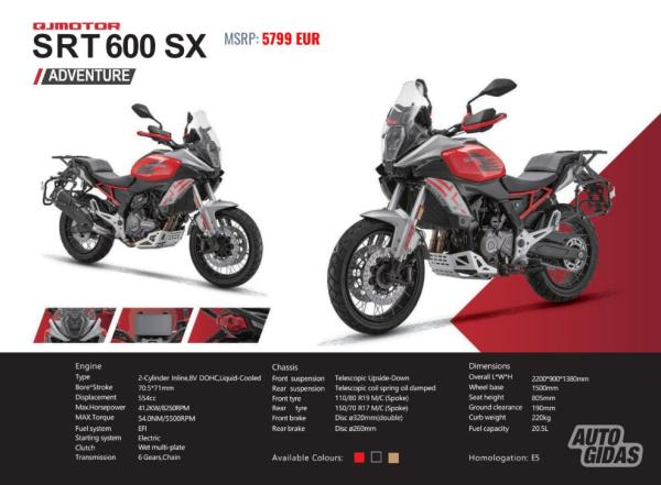 Melns QJ Motor SRT 600SX 2026 Viļņa, ar dzinēja tilpumu 0.55 L un nobraukumu 0 tūkst. km par 5999 €, foto 3 vietnē AUTOMOTO.COM.LV
