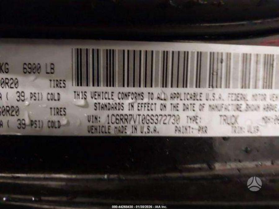 Black Ram 1500 2016 in Klaipeda, with an engine capacity of 0.00 L and mileage of 120 thousand km for 7800 €, photo 9 on AUTOMOTO.COM.LV