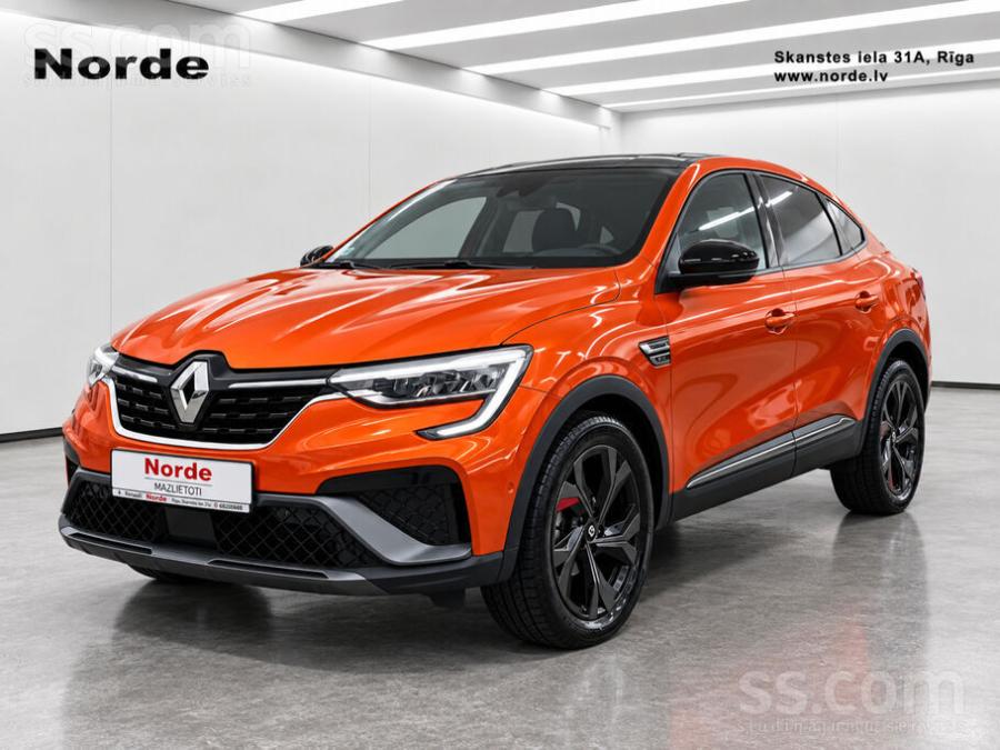 Orange Renault Arkana 2022 in Riga, with an engine capacity of 1.30 L and mileage of 42 thousand km for 19990 €, photo 1 on AUTOMOTO.COM.LV