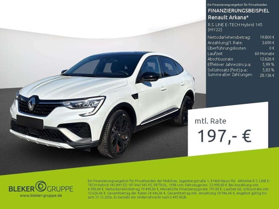 Balts Renault Arkana 2022 Kauņa, ar dzinēja tilpumu 1.60 L un nobraukumu 19 tūkst. km par 25480 €, foto 1 vietnē AUTOMOTO.COM.LV