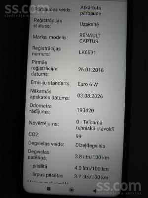 Черный Рено Каптур 2016 в Рига, объемом двигателя 1.50 л и пробегом 196 тыс. км за 5990 €, фото 28 на AUTOMOTO.COM.LV