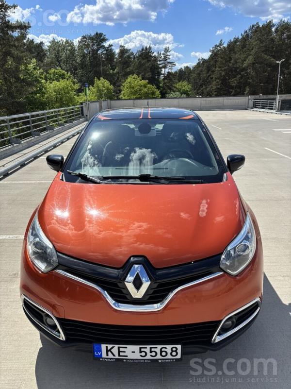 Orange Renault Captur 2015 in Riga, with an engine capacity of 1.20 L and mileage of 96 thousand km for 6250 €, photo 1 on AUTOMOTO.COM.LV