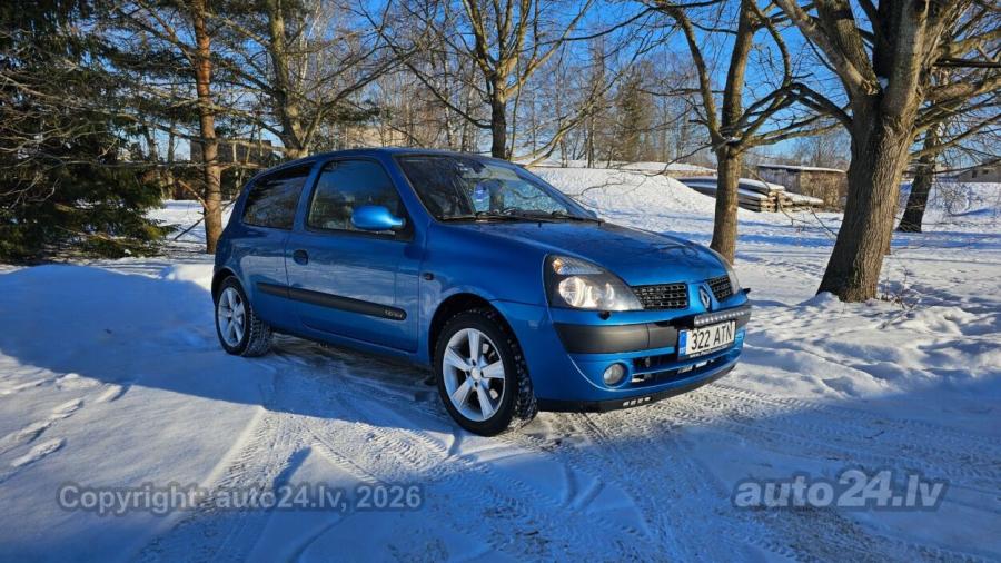 Blue Renault Clio 2003 in Tallinn, with an engine capacity of 1.60 L and mileage of 248 thousand km for 2300 €, photo 2 on AUTOMOTO.COM.LV