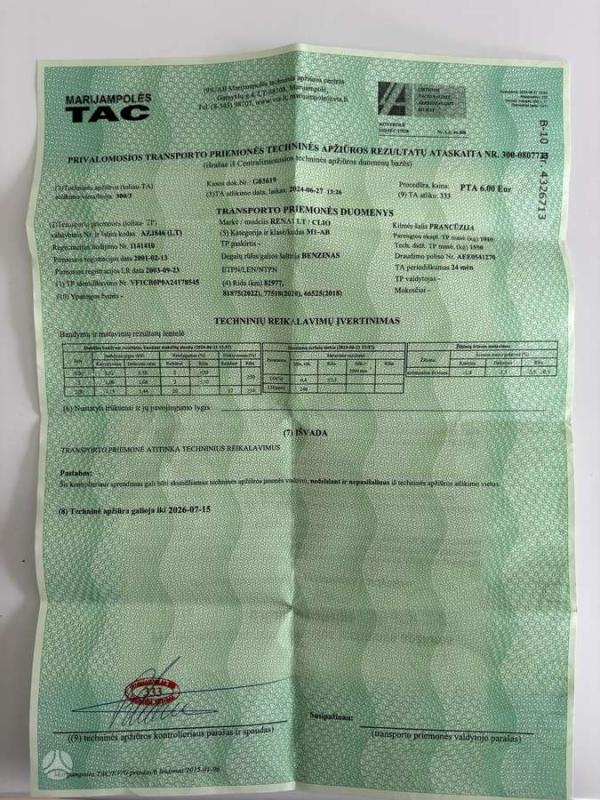 Серый Рено Клио 2001 в Калвария, объемом двигателя 0.00 л и пробегом 83 тыс. км за 500 €, фото 7 на AUTOMOTO.COM.LV