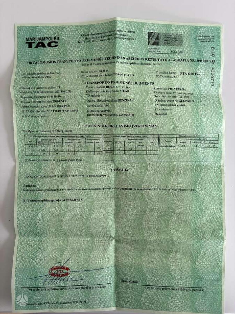 Серый Рено Клио 2001 в Калвария, объемом двигателя 0.00 л и пробегом 83 тыс. км за 500 €, фото 8 на AUTOMOTO.COM.LV