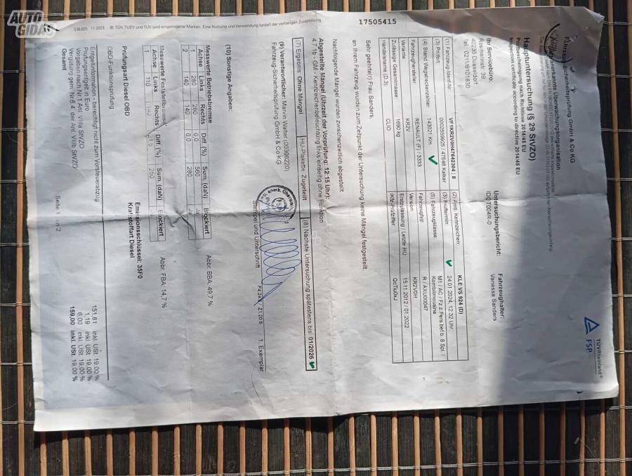 Grey Renault Clio 2012 in Vilnius, with an engine capacity of 1.50 L and mileage of 171 thousand km for 2800 €, photo 21 on AUTOMOTO.COM.LV