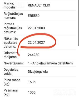 Красный Рено Клио 2003 в Елгава, объемом двигателя 1.50 л и пробегом 247 тыс. км за 990 €, фото 20 на AUTOMOTO.COM.LV