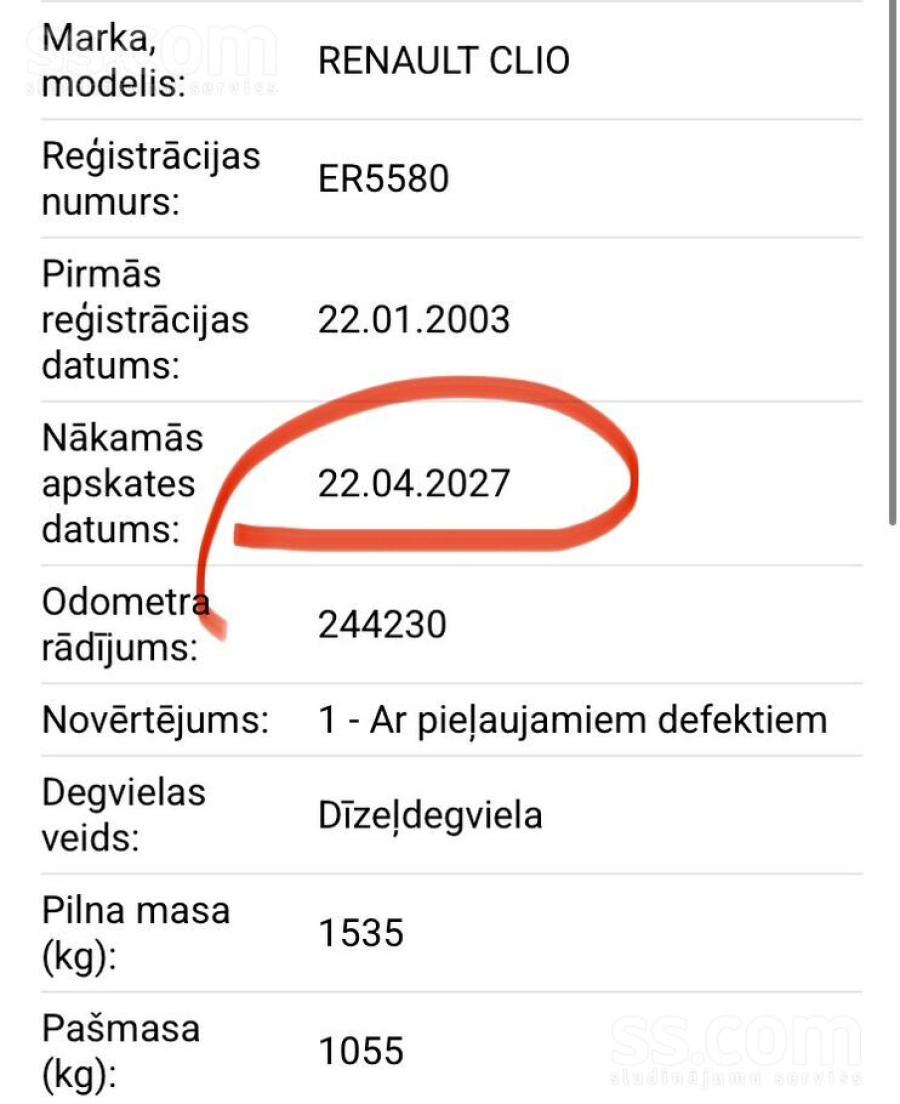 Красный Рено Клио 2003 в Елгава, объемом двигателя 1.50 л и пробегом 247 тыс. км за 990 €, фото 20 на AUTOMOTO.COM.LV