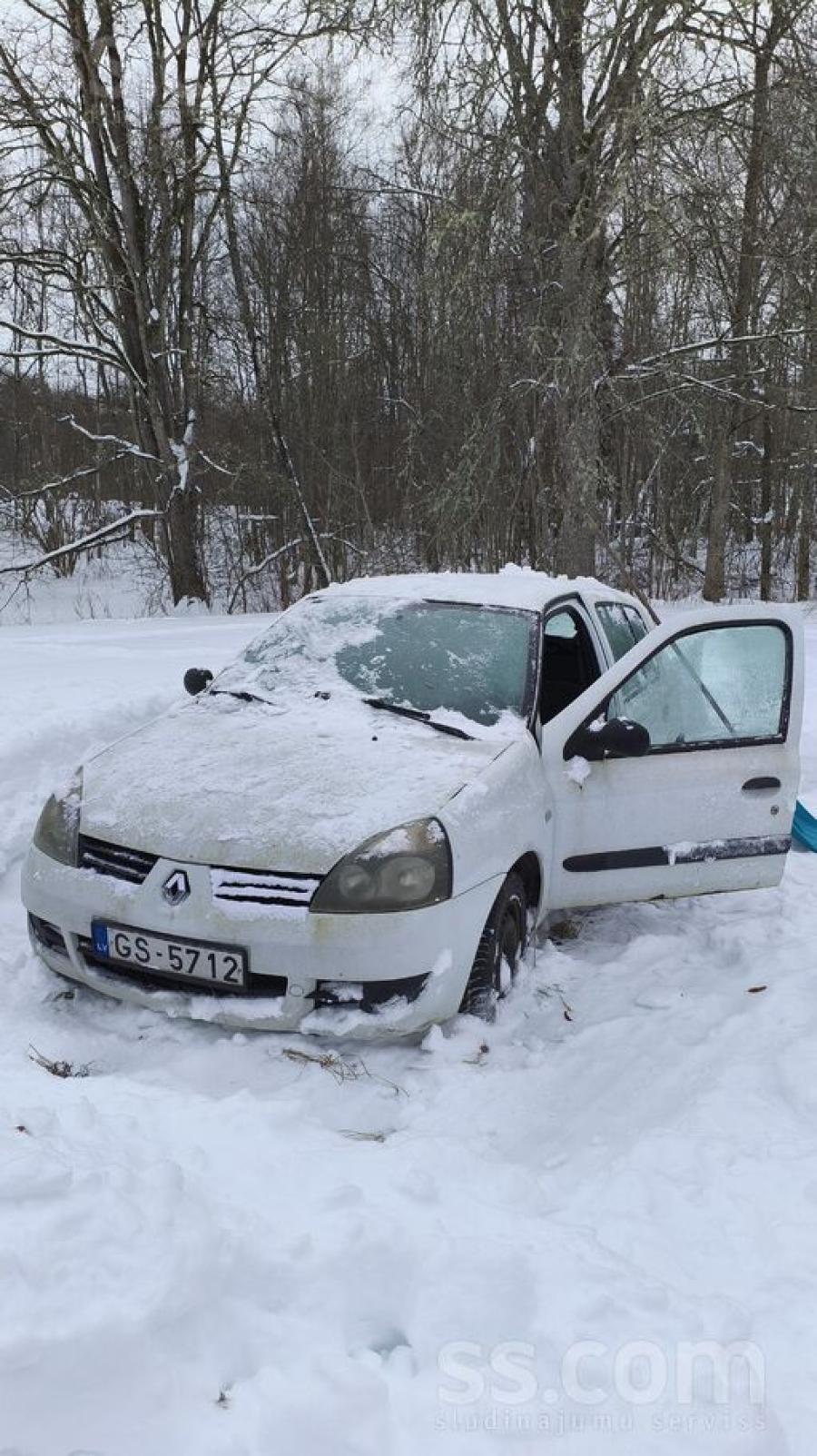 White Renault Clio 2007 in Jekabpils, with an engine capacity of 1.20 L and mileage of 0 thousand km for 600 €, photo 1 on AUTOMOTO.COM.LV