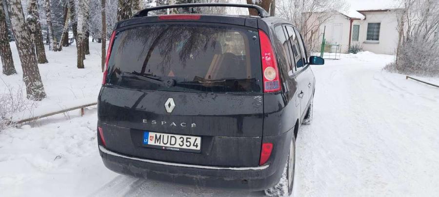 Melns Renault Espace 2005 Kauņa, ar dzinēja tilpumu 2.00 L un nobraukumu 315 tūkst. km par 1200 €, foto 7 vietnē AUTOMOTO.COM.LV