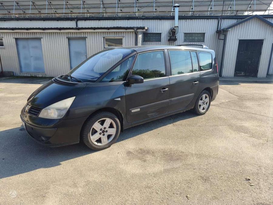 Black Renault Espace 2005 in Panevezys, with an engine capacity of 2.19 L and mileage of 370 thousand km for 500 €, photo 1 on AUTOMOTO.COM.LV