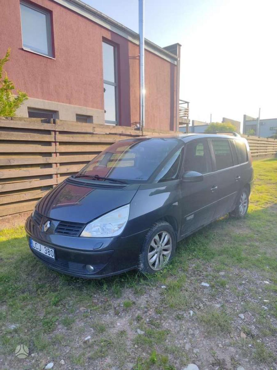 Black Renault Espace 2006 in Vilnius, with an engine capacity of 2.19 L and mileage of 321 thousand km for 1500 €, photo 1 on AUTOMOTO.COM.LV
