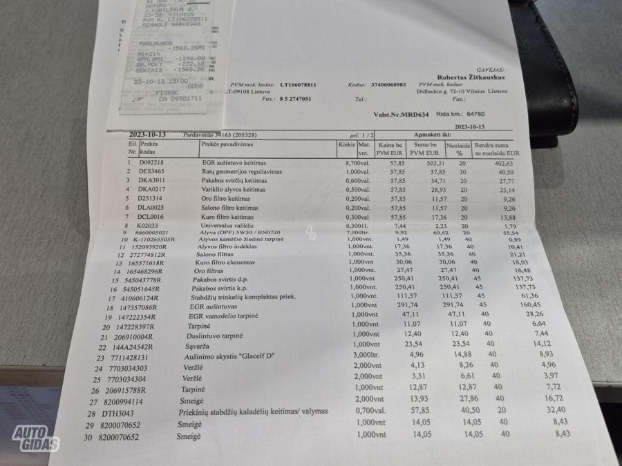 Коричневый Рено Эспейс 2016 в Вильнюс, объемом двигателя 1.60 л и пробегом 96 тыс. км за 13900 €, фото 33 на AUTOMOTO.COM.LV