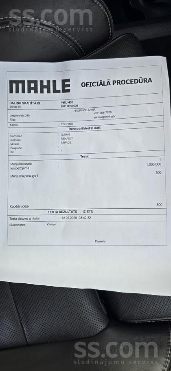 Brown Renault Espace 2015 in Riga, with an engine capacity of 1.60 L and mileage of 232 thousand km for 10300 €, photo 8 on AUTOMOTO.COM.LV
