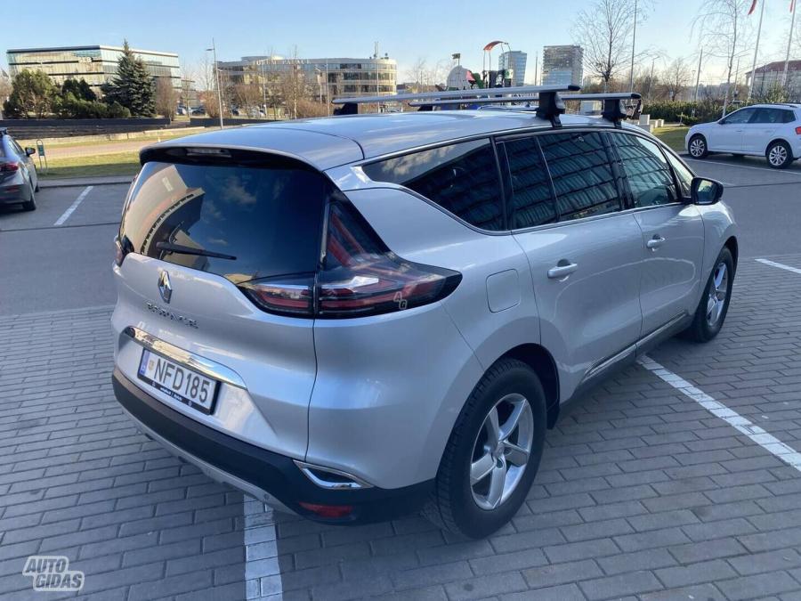 Grey Renault Espace 2016 in Vilnius, with an engine capacity of 1.60 L and mileage of 185 thousand km for 8950 €, photo 5 on AUTOMOTO.COM.LV