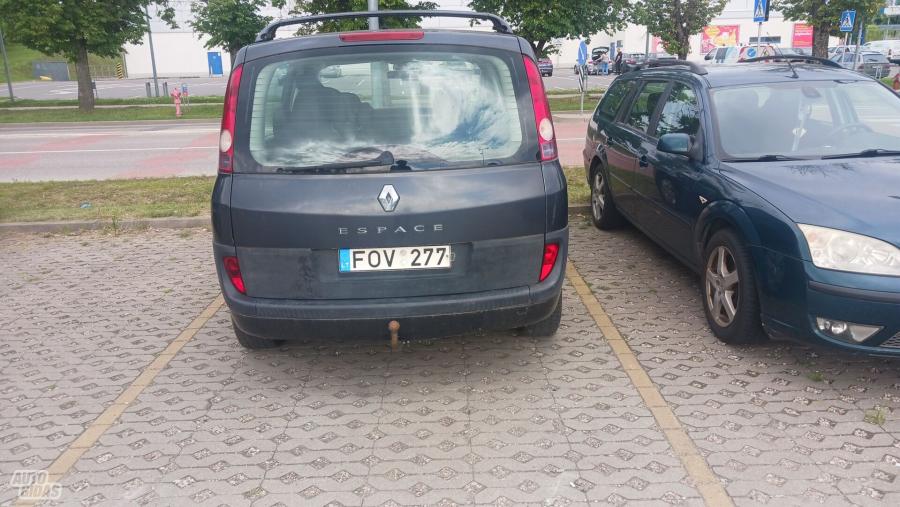 Grey Renault Espace 2005 in Vilnius, with an engine capacity of 1.90 L and mileage of 178 thousand km for 500 €, photo 4 on AUTOMOTO.COM.LV