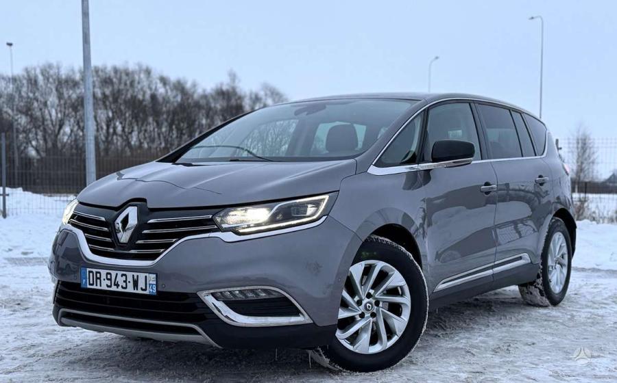 Grey Renault Espace 2015 in Taurage, with an engine capacity of 1.60 L and mileage of 220 thousand km for 8200 €, photo 1 on AUTOMOTO.COM.LV