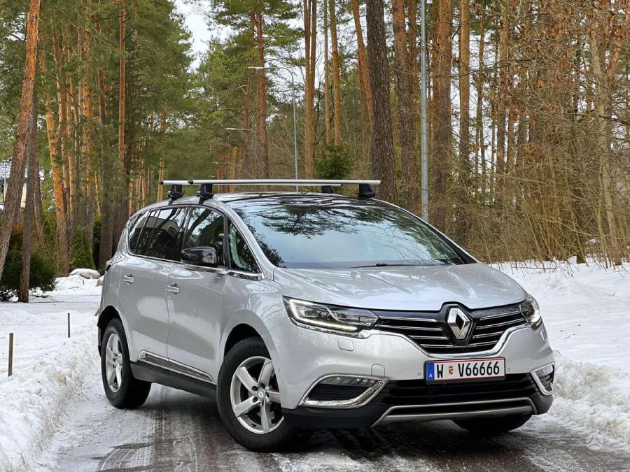 Grey Renault Espace 2016 in Vilnius, with an engine capacity of 1.60 L and mileage of 185 thousand km for 10750 €, photo 2 on AUTOMOTO.COM.LV