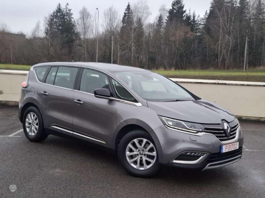 Grey Renault Espace 2016 in Vilnius, with an engine capacity of 1.60 L and mileage of 302 thousand km for 7200 €, photo 1 on AUTOMOTO.COM.LV