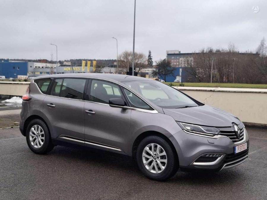 Grey Renault Espace 2016 in Vilnius, with an engine capacity of 1.60 L and mileage of 302 thousand km for 7200 €, photo 10 on AUTOMOTO.COM.LV