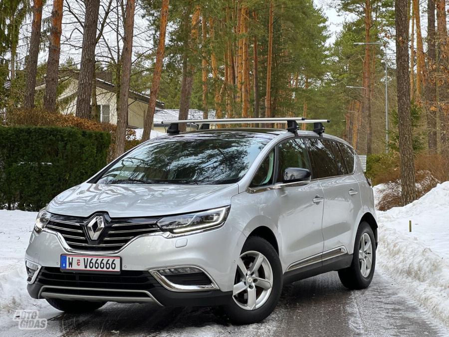 Grey Renault Espace 2016 in Vilnius, with an engine capacity of 1.60 L and mileage of 185 thousand km for 10750 €, photo 1 on AUTOMOTO.COM.LV